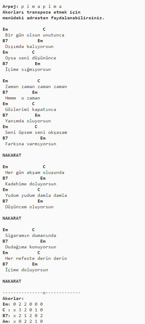 fikret-kizilok-zaman-zaman-akor-1 | Bağlama Notaları, Do re mi notalar ...